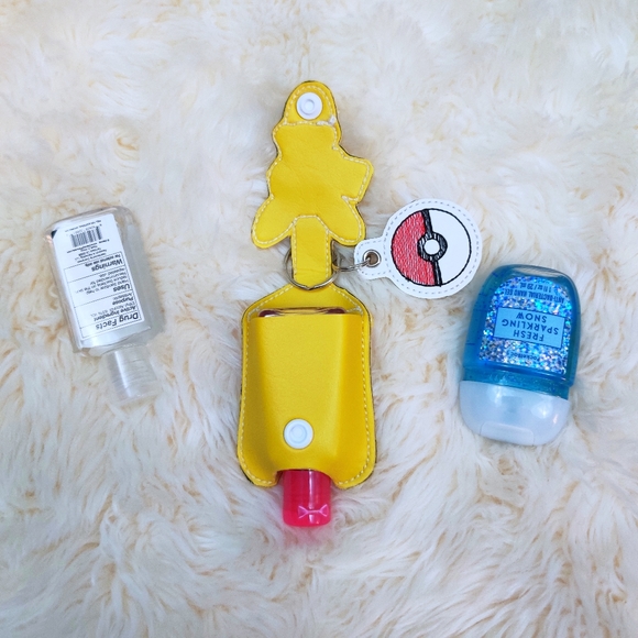 Handmade | Accessories | Pokemon Pikachu Hand Sanitizer Holder Keyring ...